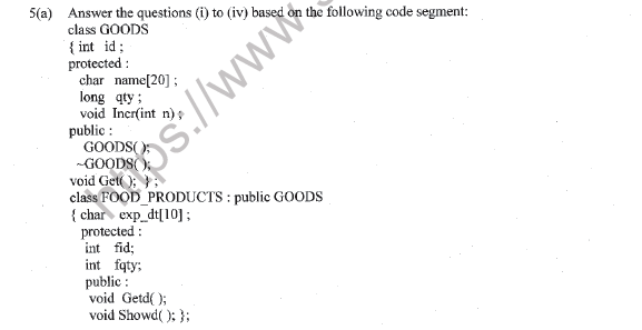 CBSE Class 12 Computer Science Question Paper 2020 Set C Solved